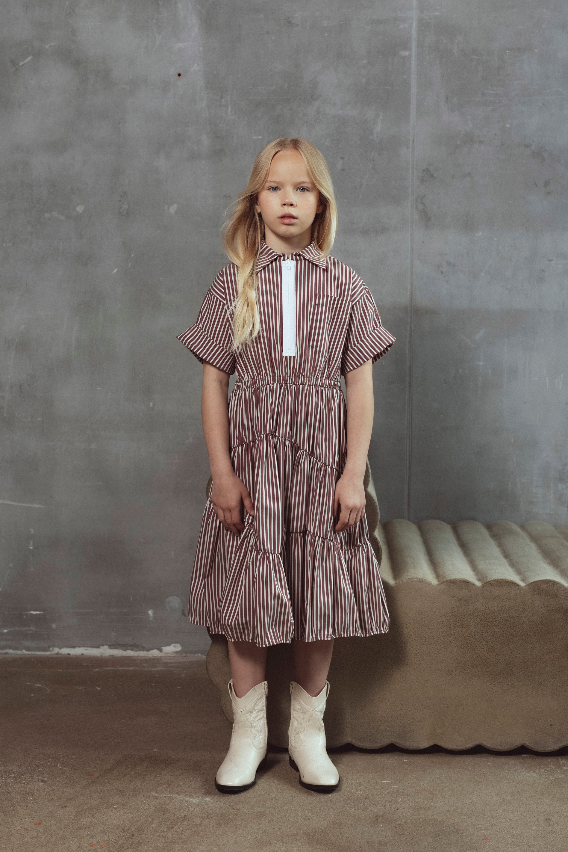 Unlabel Claire Ruby Milk Striped Dress – Once Child and Teen