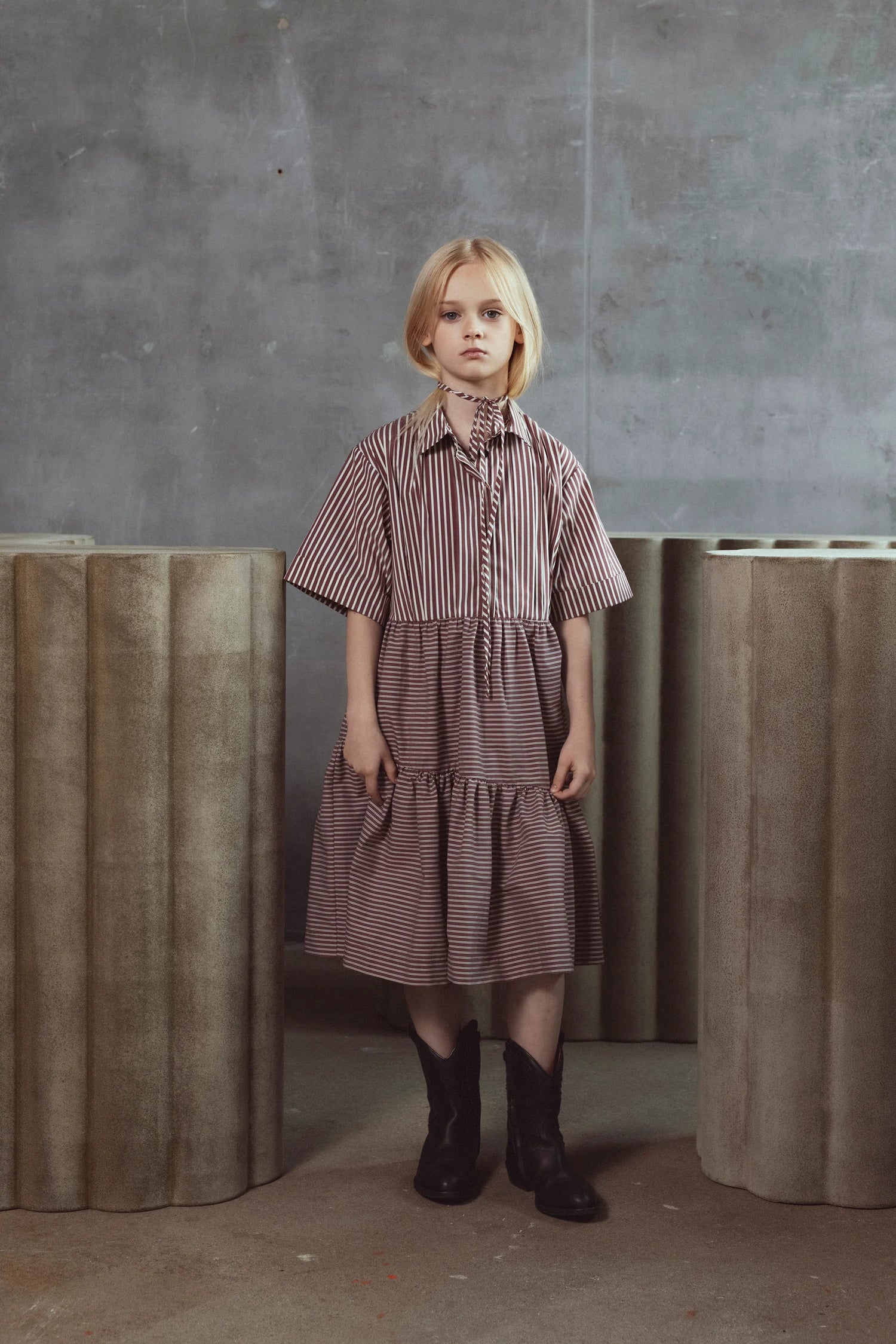 Unlabel Ava Dress-Ruby/Milk Stripes – Once Child and Teen